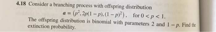 Solved Consider a branching process with offspring | Chegg.com