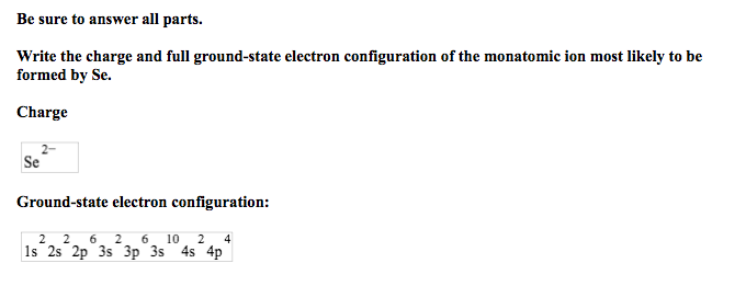 Solved Be Sure To Answer All Parts Write The Charge And