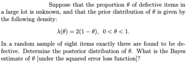 Solved Suppose that the proportion of defective items in a | Chegg.com