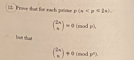 Solved 12. Prove that for each prime p (n | Chegg.com