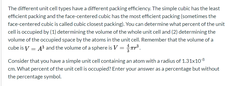 Solved The different unit cell types have a different | Chegg.com