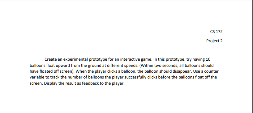 Solved Create an experimental prototype for an interactive | Chegg.com