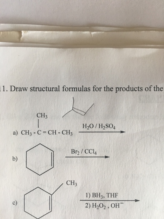 Solved Draw structural formulas for the products of the | Chegg.com