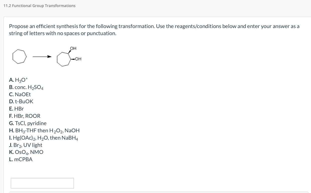 Solved 11.2 Functional Group Transformations Propose an | Chegg.com