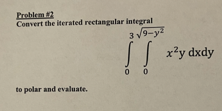Solved Problem \#2 Convert the iterated rectangular integral | Chegg.com