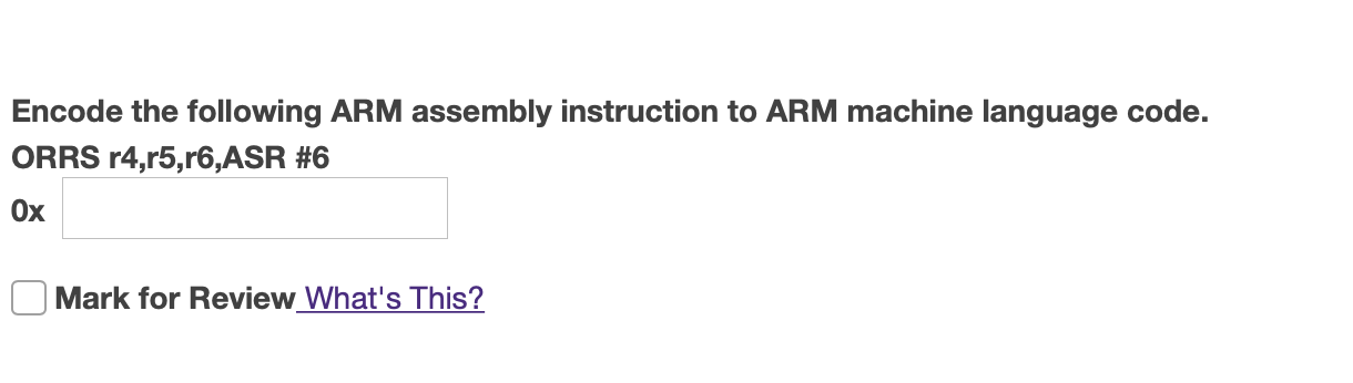 Solved Encode the following ARM assembly instruction to ARM | Chegg.com