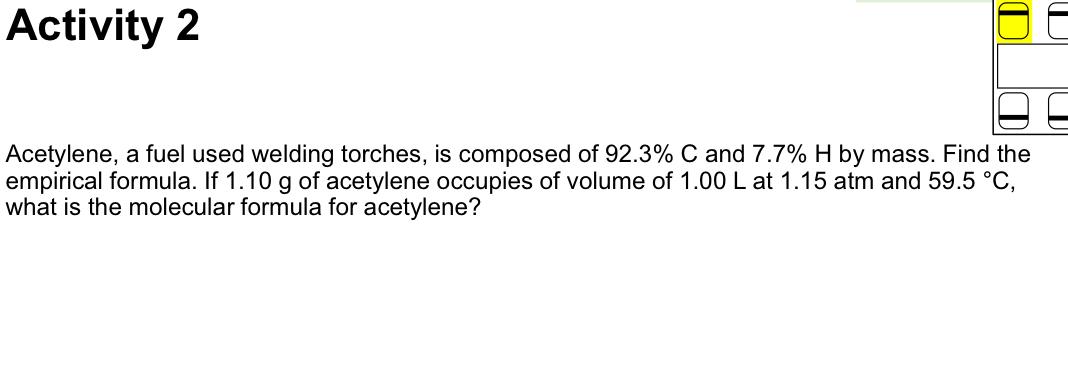 Solved Acetylene, a fuel used welding torches, is composed | Chegg.com