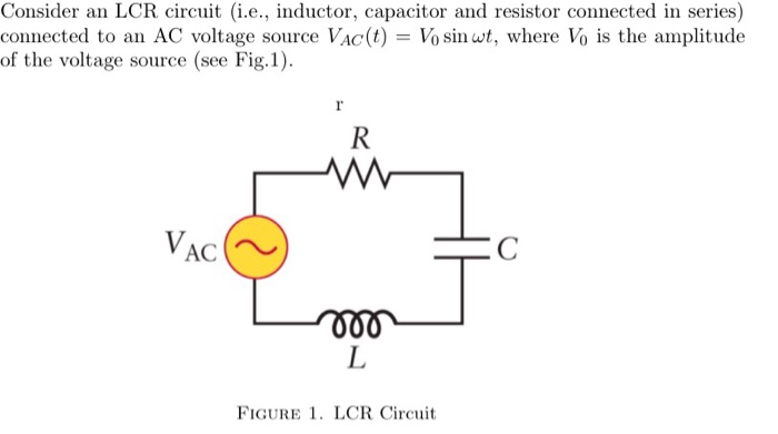 Solved Consider an LCR circuit (i.e., inductor, capacitor | Chegg.com