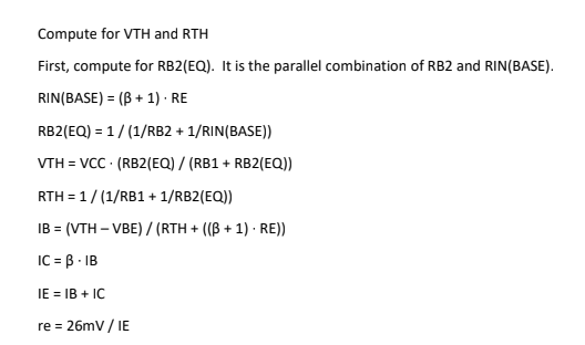 Compute for VTH and RTH First, compute for RB2(EQ). | Chegg.com