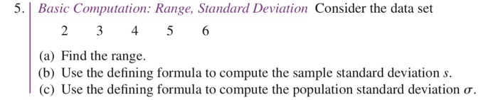 Solved 5. Basic Computation: Range, Standard Deviation | Chegg.com