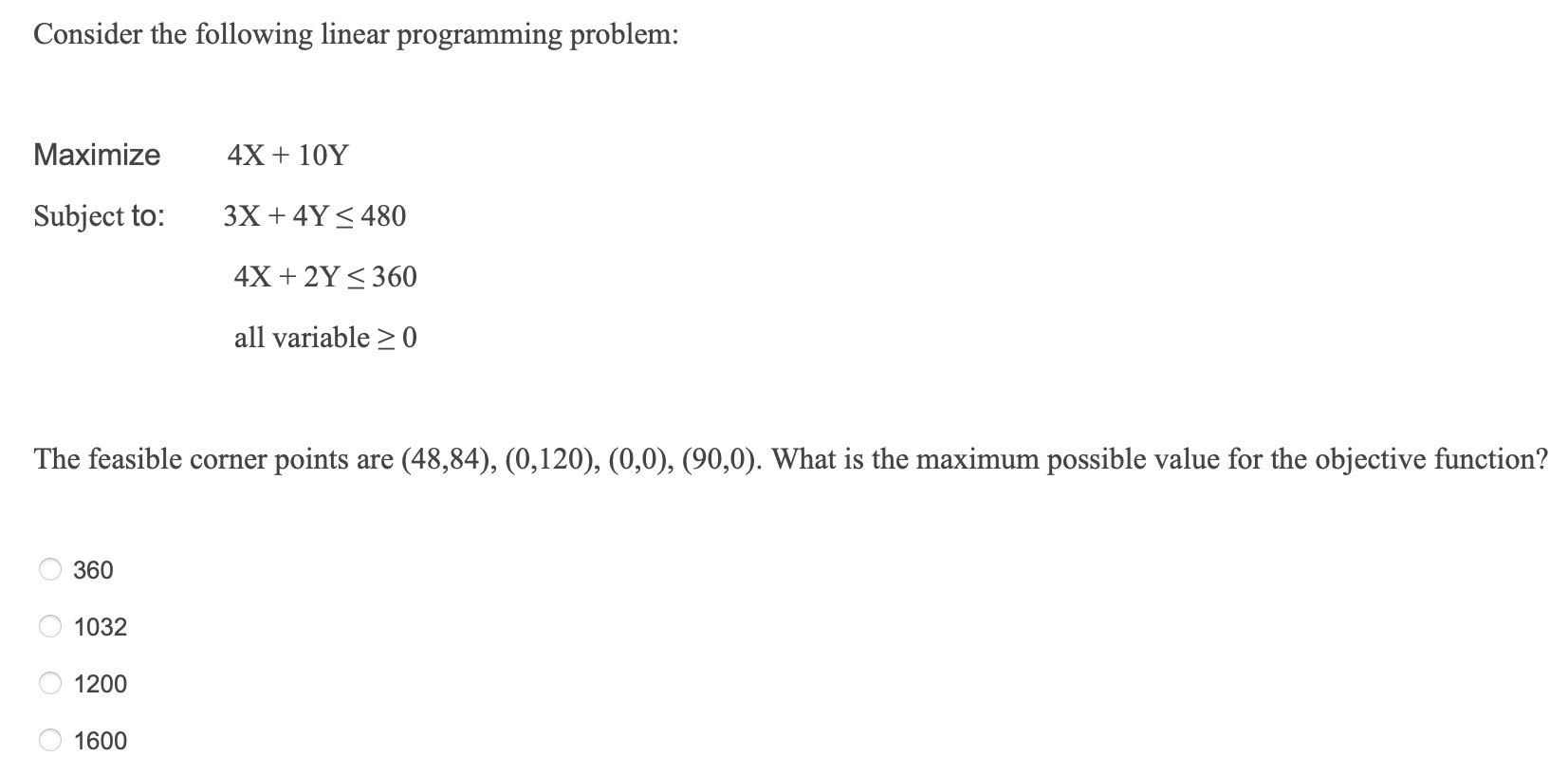 Solved Consider the following linear programming problem: | Chegg.com