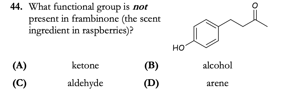Solved 44. What functional group is not present in | Chegg.com