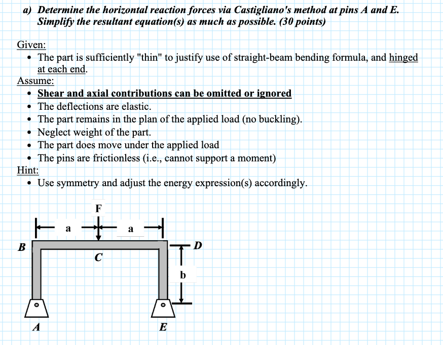 a) Determine the horizontal reaction forces via | Chegg.com