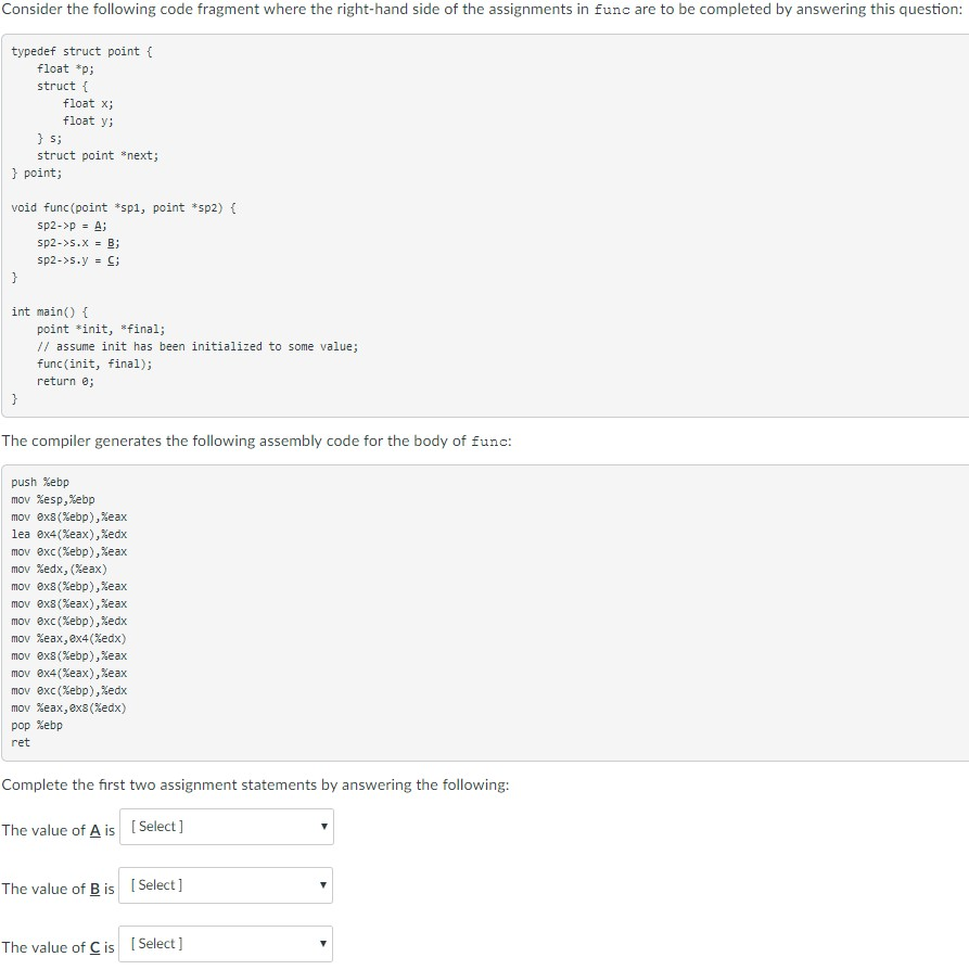 Consider the following code fragment where the | Chegg.com