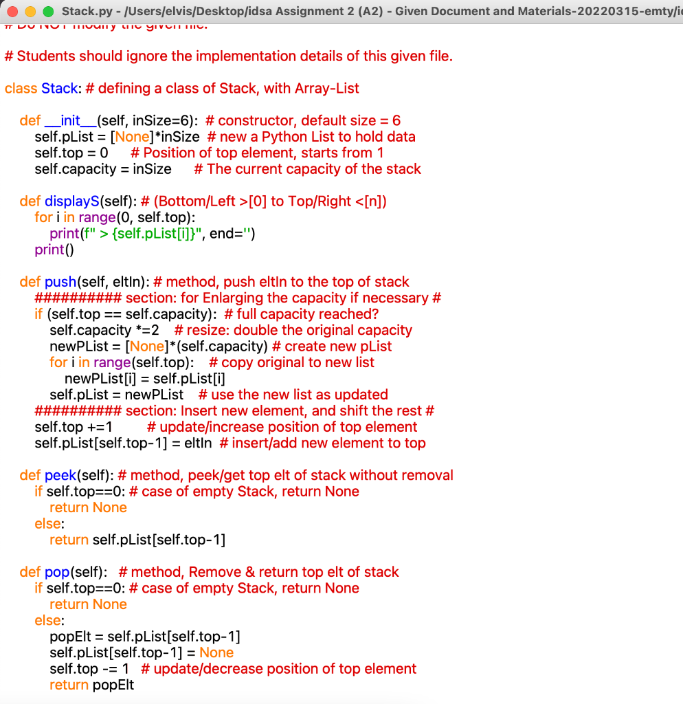 Solved A2B2 (10 marks) Develop a Stack-Based Application of | Chegg.com