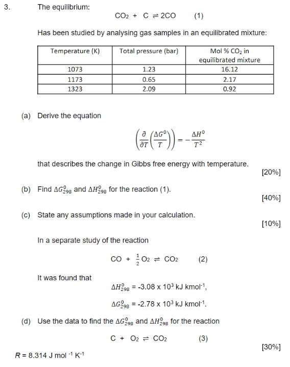 Solved The equilibrium: \\[ \\mathrm{CO}_{2}+\\mathrm{C} | Chegg.com