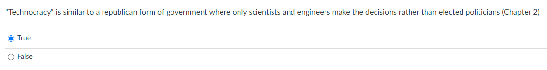 Solved "Technocracy" is similar to a republican form of | Chegg.com