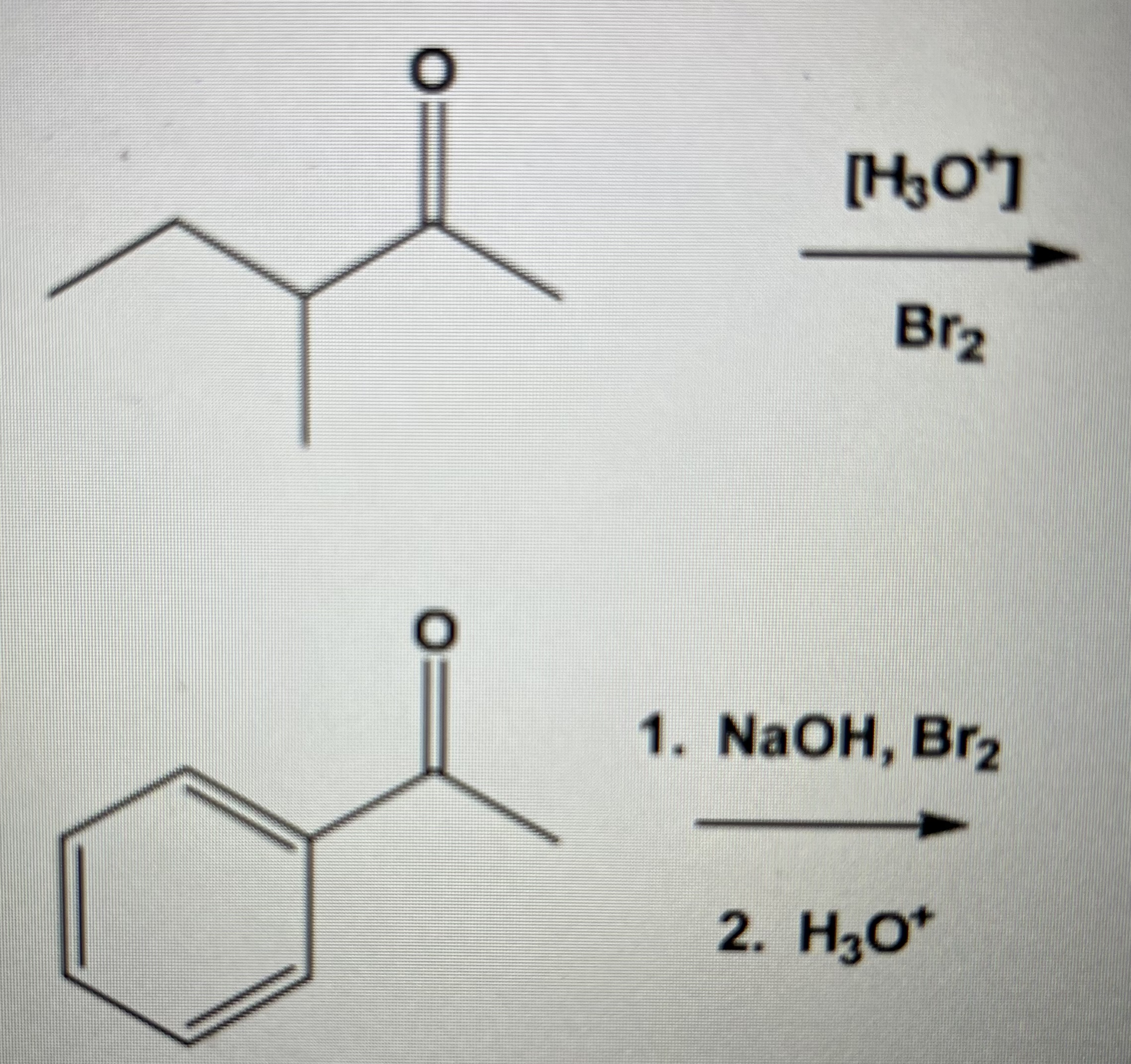 Solved heatBr2 [H3O+] NaOH,Br2 2. H3O+e. | Chegg.com
