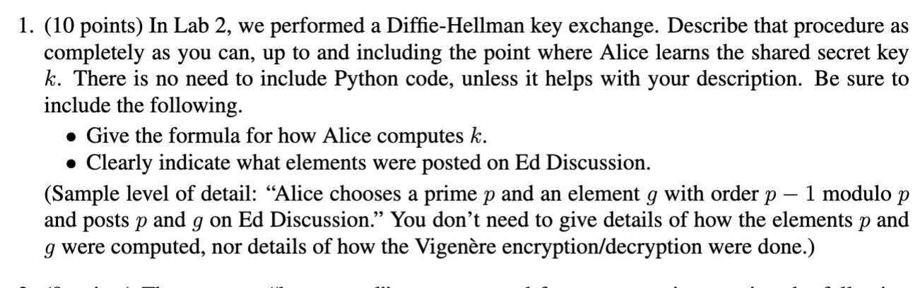 Solved 1. (10 points) In Lab 2, we performed a | Chegg.com