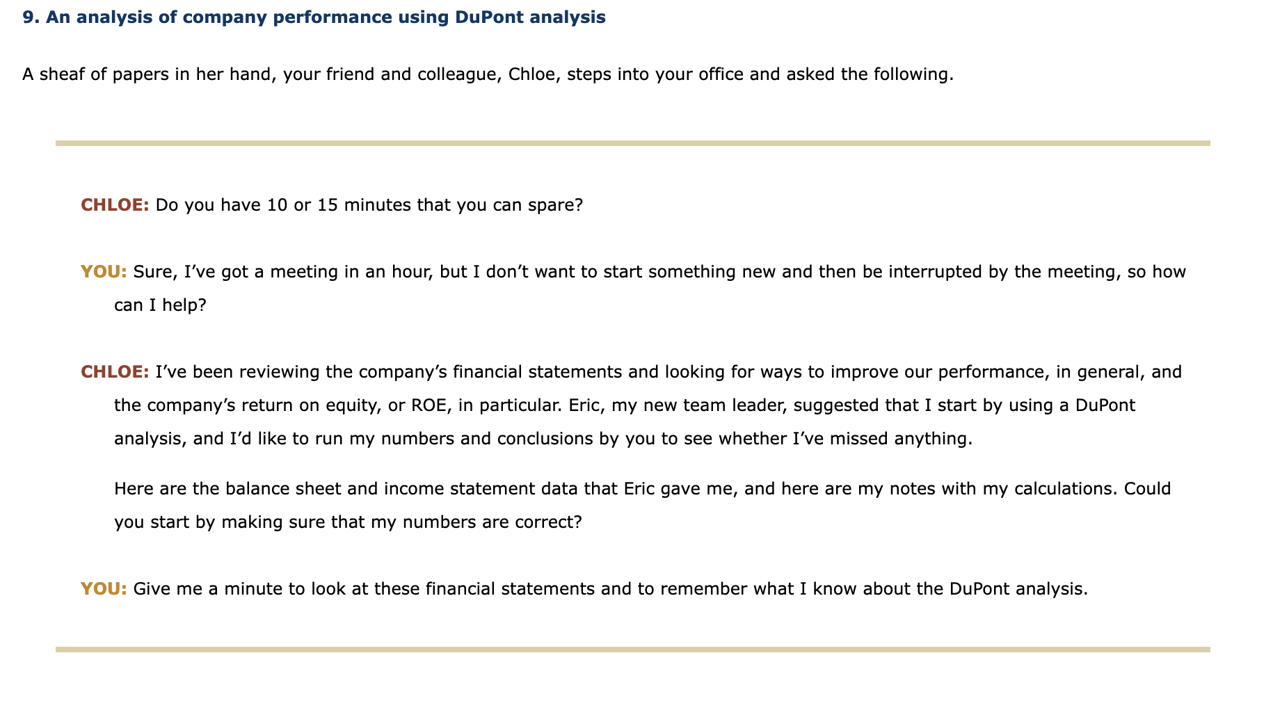 Solved An analysis of company performance using DuPont | Chegg.com
