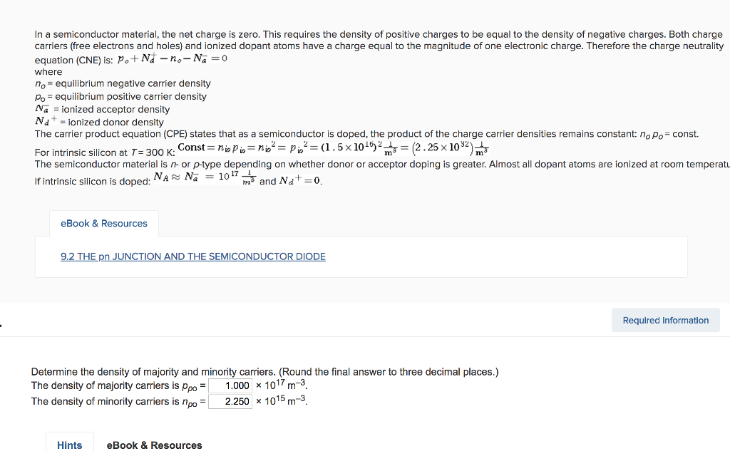 Solved In a semiconductor material, the net charge is zero. | Chegg.com