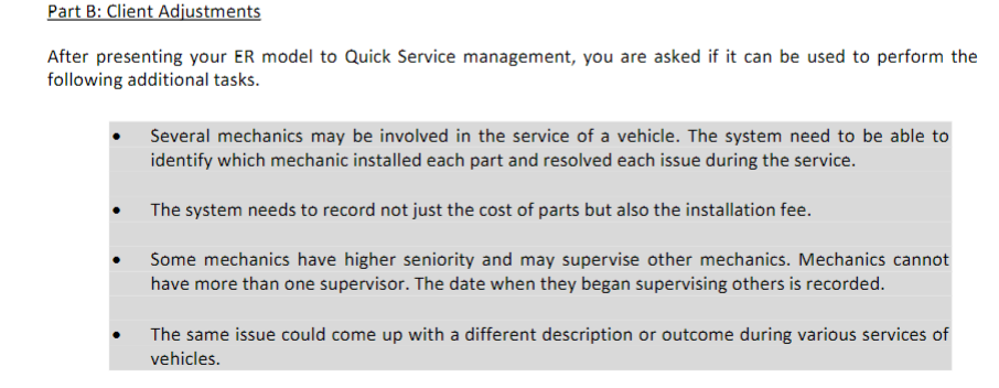 Solved Based on the given description, present an Entity | Chegg.com