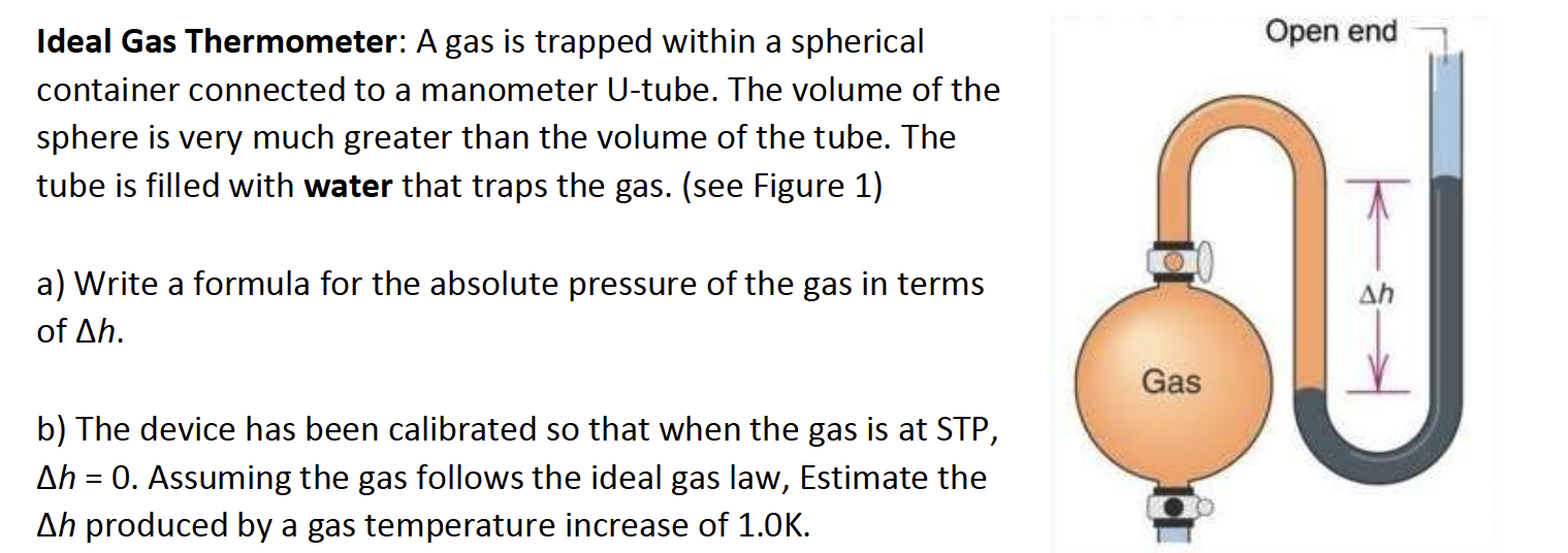 Solved Ideal Gas Thermometer: A gas is trapped within a | Chegg.com