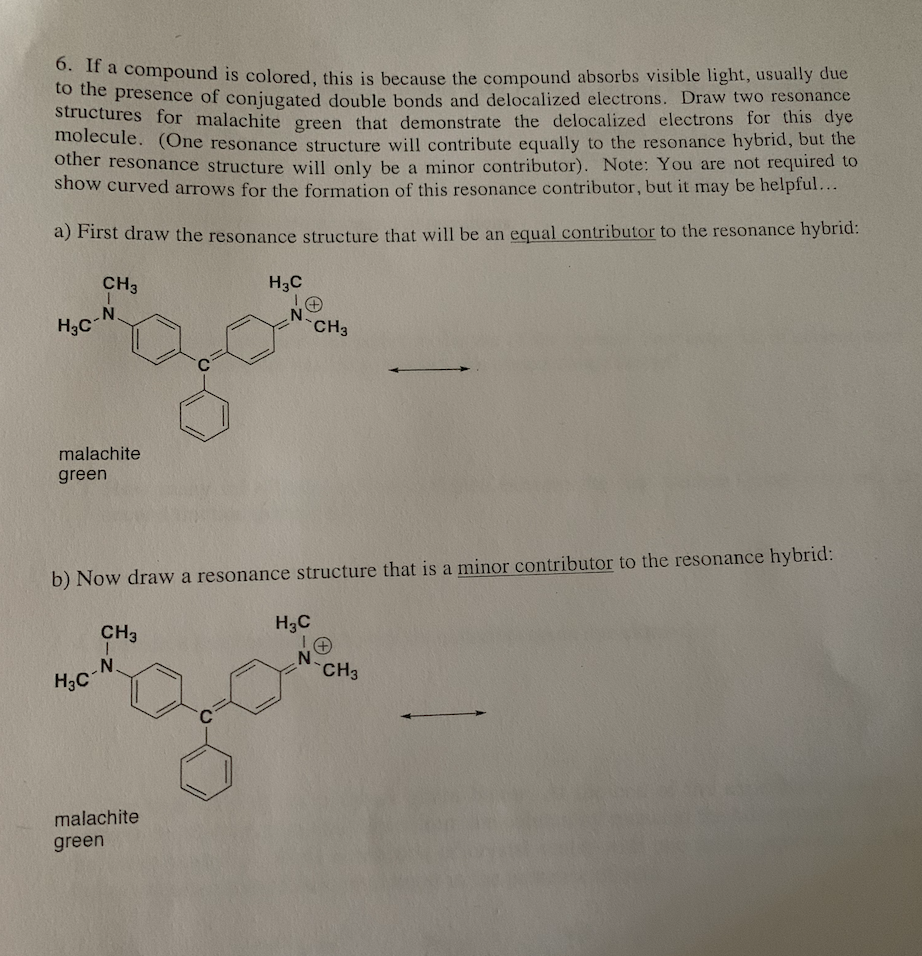 Solved compound is colored, this is because the compound | Chegg.com