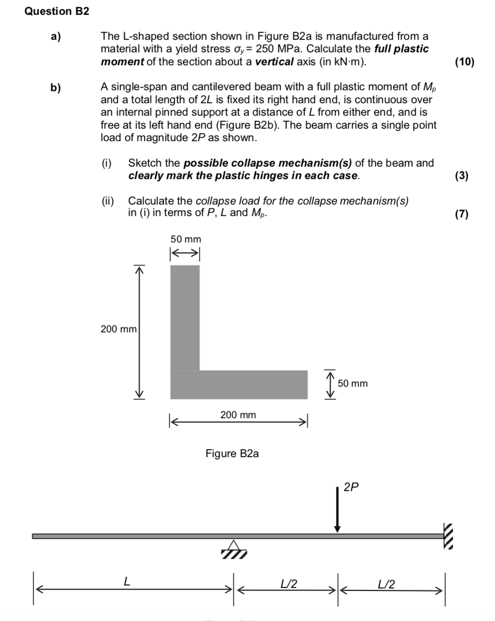 Question B2 The L-shaped section shown in Figure B2a | Chegg.com