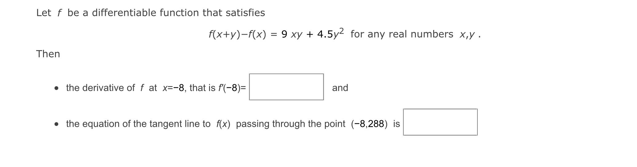 Solved Let f be a differentiable function that satisfies | Chegg.com