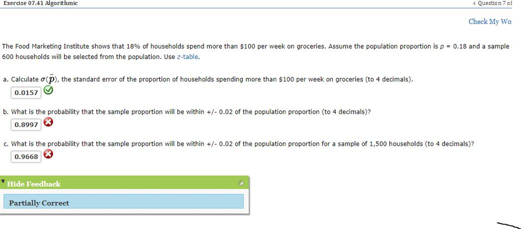 Solved Exercise 07.41 Algorithmic Question 7 of Check My Wo | Chegg.com