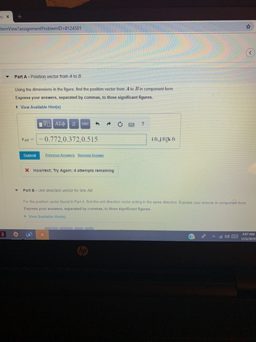 Solved Position Vectors Part A-F Learning Goal: To find a | Chegg.com