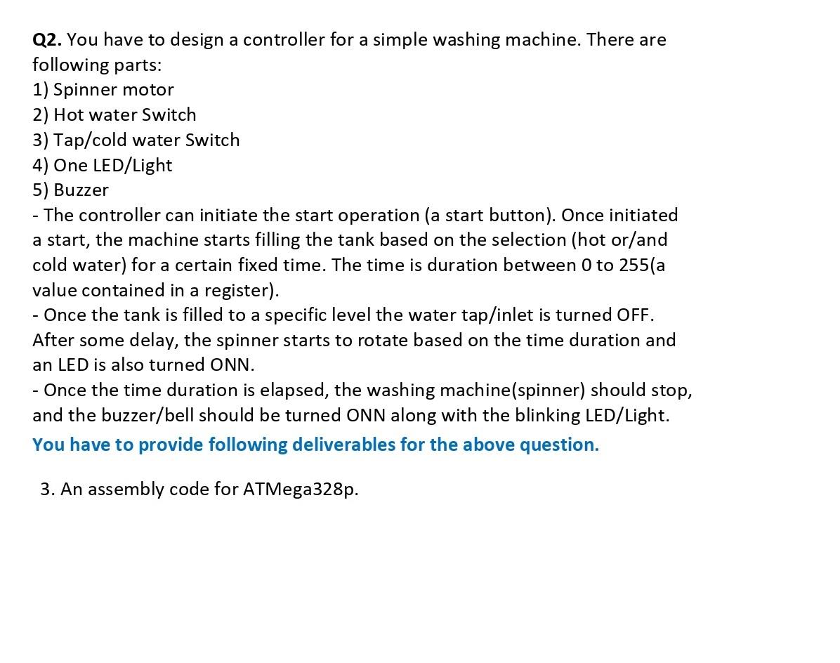 Solved AVR Assembly Code is Required for this Question, | Chegg.com