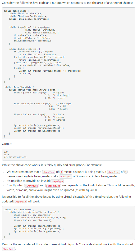 Solved Consider the following Java code and output, which | Chegg.com