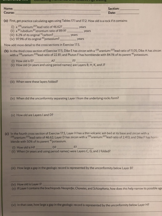 Solved Name: Course: Section:-- Date: (a) First, get | Chegg.com