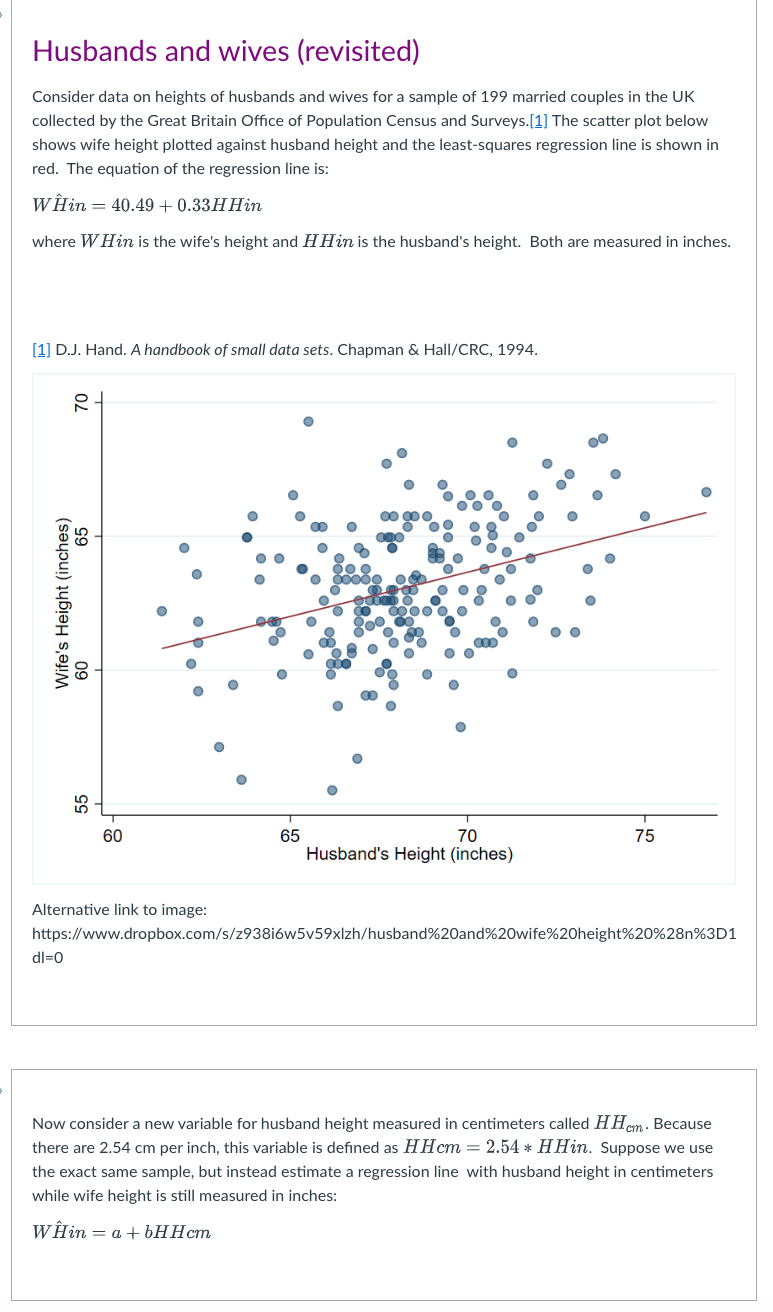 Solved Husbands and wives (revisited) Consider data on | Chegg.com
