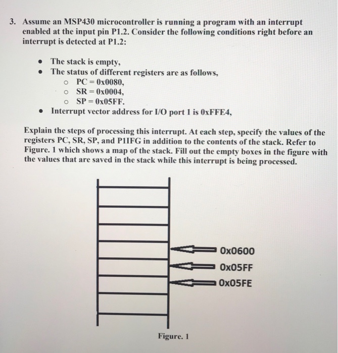3. Assume an MSP430 microcontroller is running a | Chegg.com