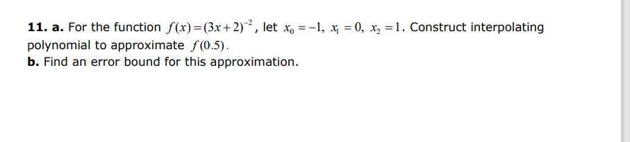 Solved 11 A For The Function Fx3x2−2 Let 7694