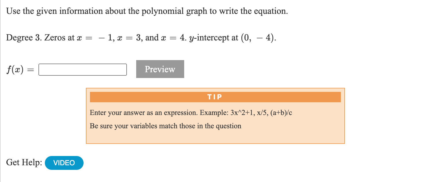 Solved Use the given information about the polynomial graph | Chegg.com