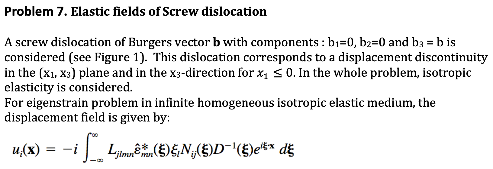 Problem 7. Elastic fields of Screw dislocation A | Chegg.com