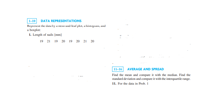 Solved DATA REPRESENTATIONS Represent the data by a | Chegg.com
