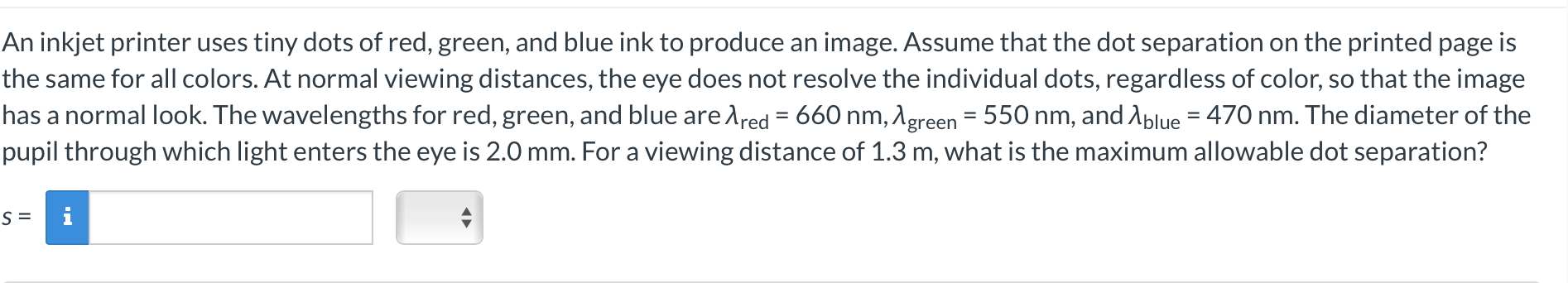 Solved An inkjet printer uses tiny dots of red, green, and | Chegg.com