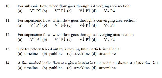 Solved 10. For subsonic flow, when flow goes through a | Chegg.com