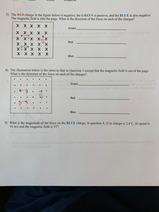 Solved 3) The RED charge in the figure below is negative, | Chegg.com