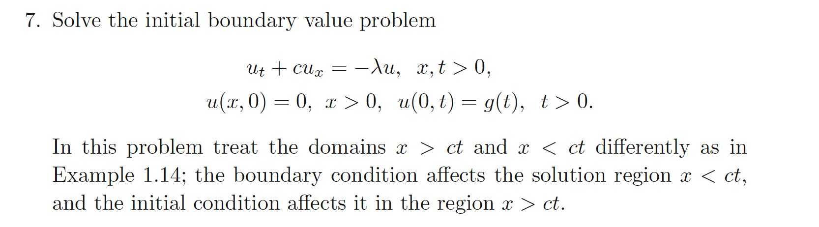 Solved 7. Solve the initial boundary value problem Ut + cux | Chegg.com
