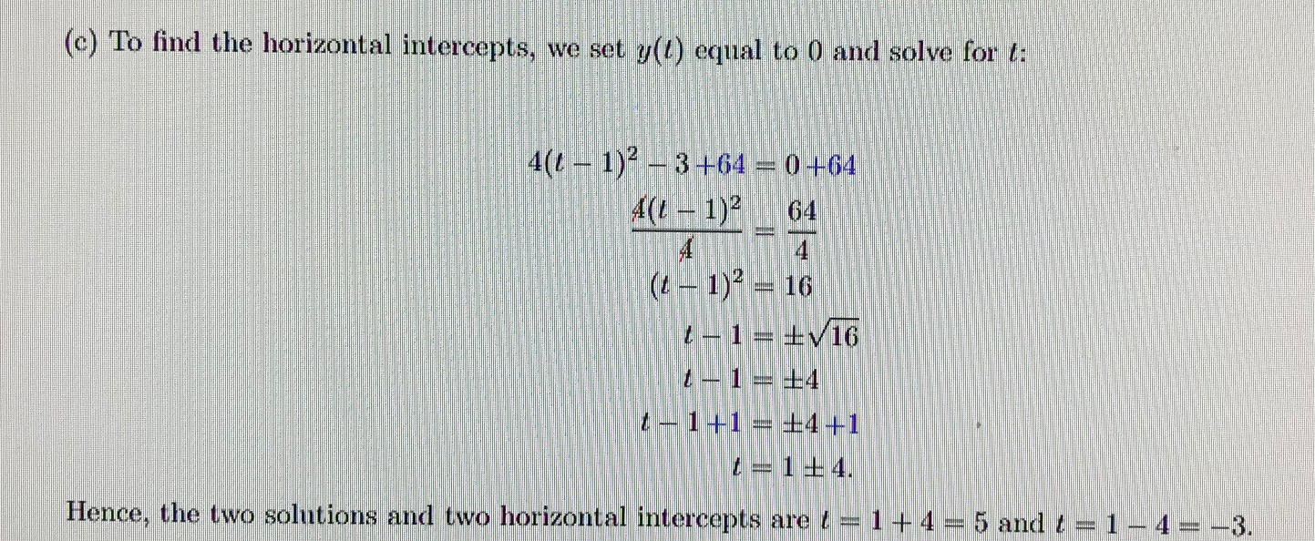 Solved Find the horizontal intercept of each | Chegg.com
