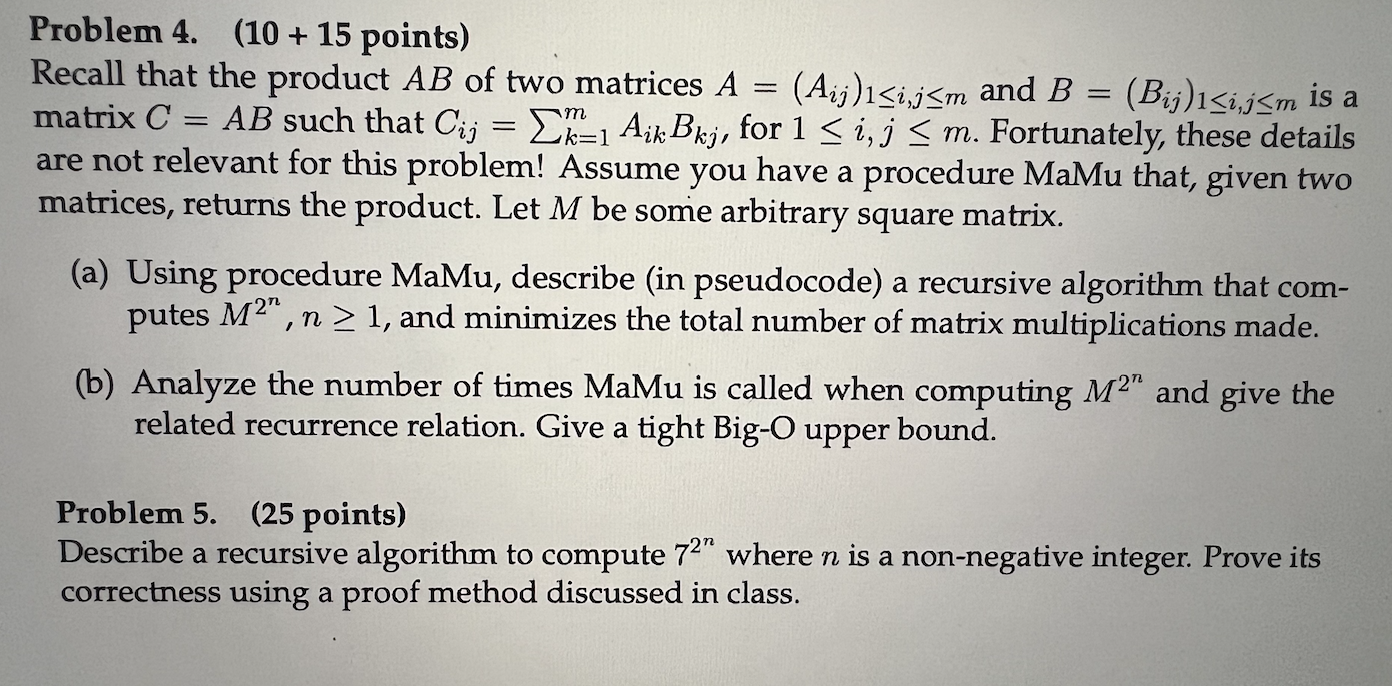 Solved Recall that the product AB of two matrices A = (Aij | Chegg.com