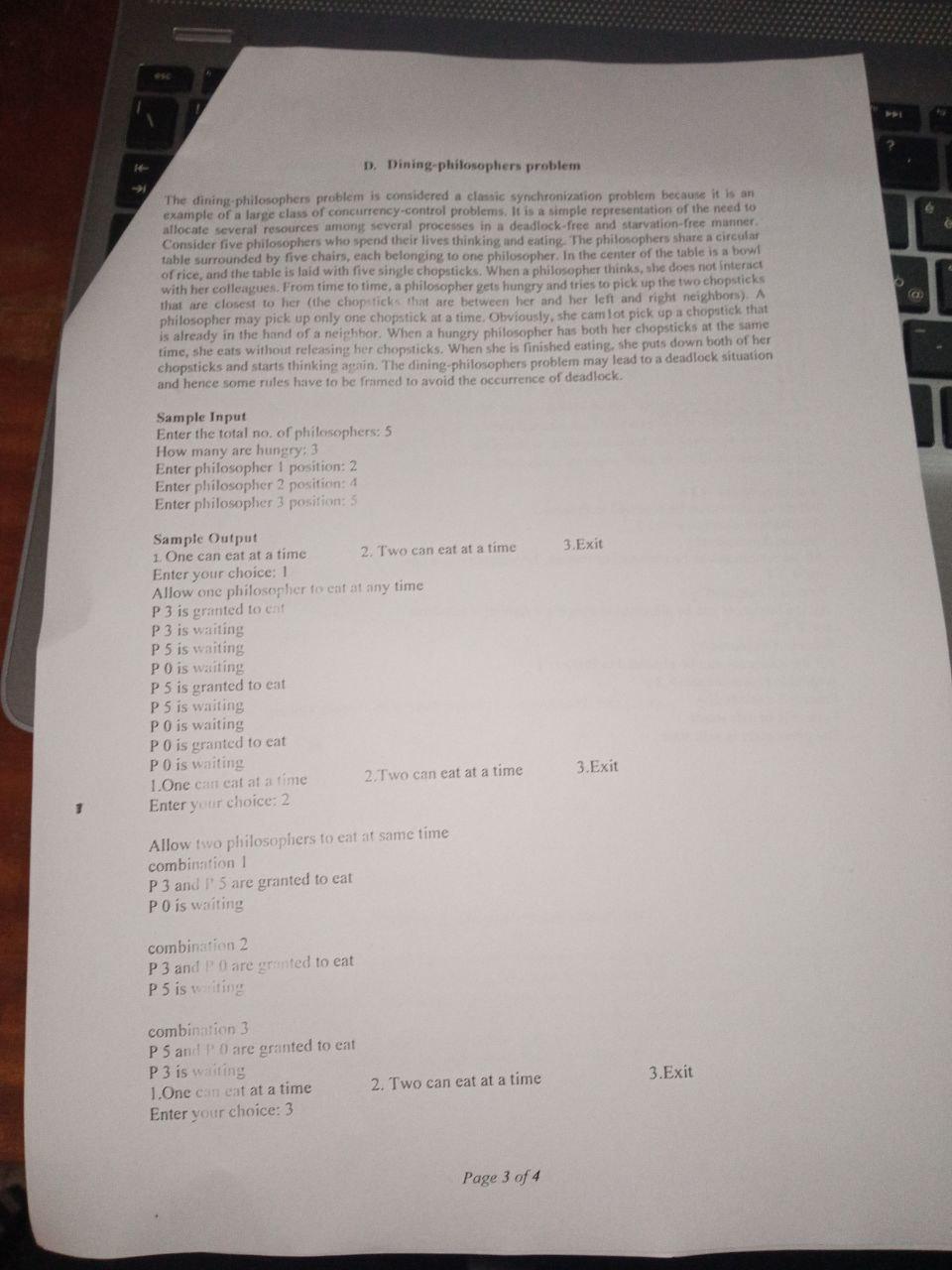 Solved The Dining Philosophers Problem Is Considered A