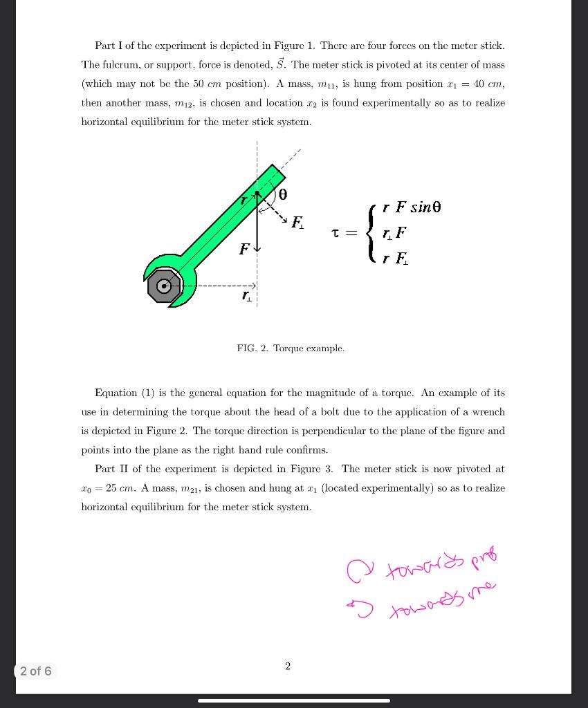 Solved I. EXPERIMENT 1.07: TORQUE A. Abstract A meter stick | Chegg.com
