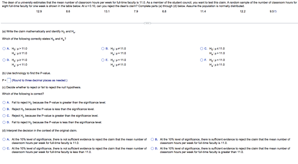 Solved eight full-time faculty for one week is shown in the | Chegg.com